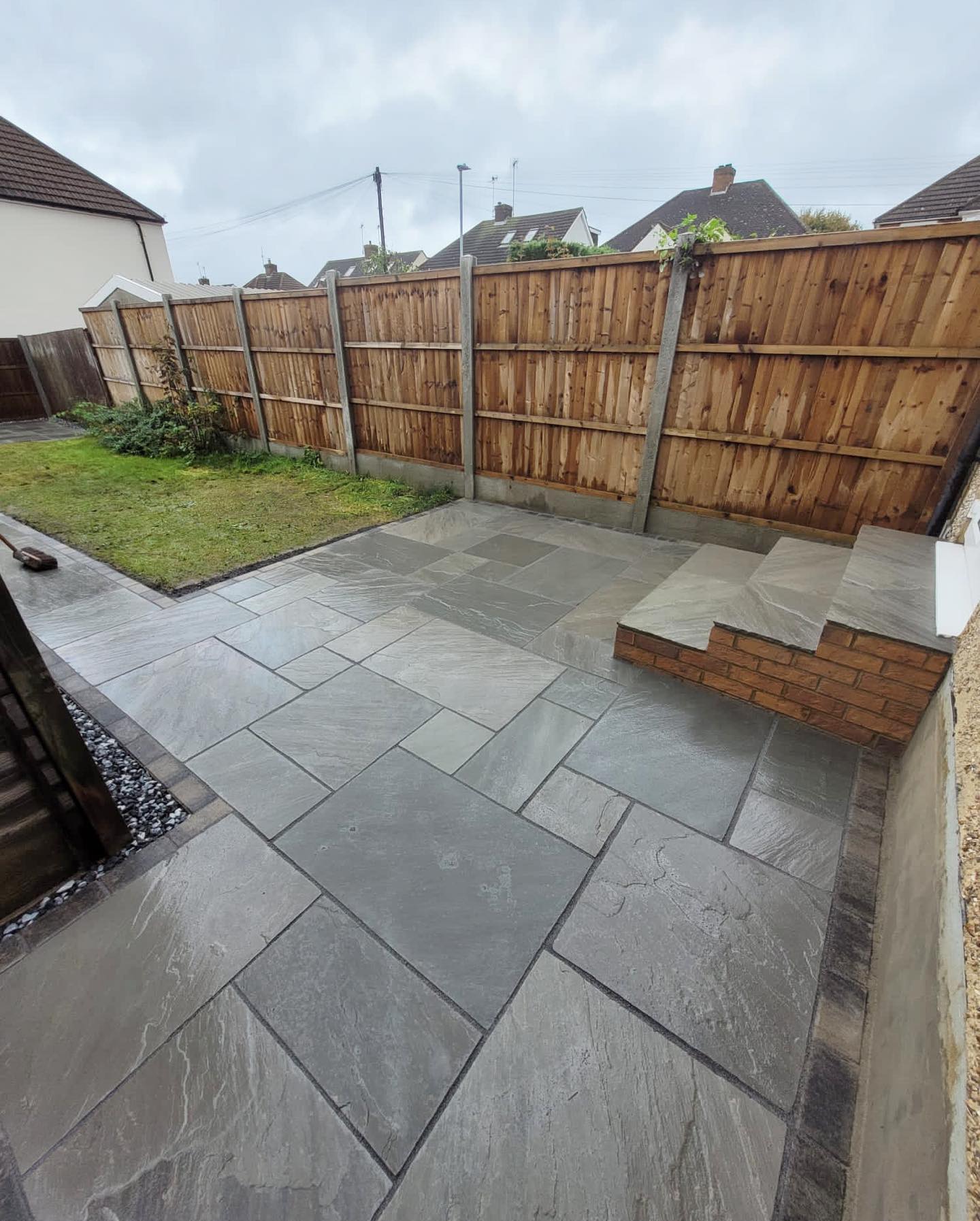 Natural Sandstone Patio Installation - BPM Garden Landscapes and Design